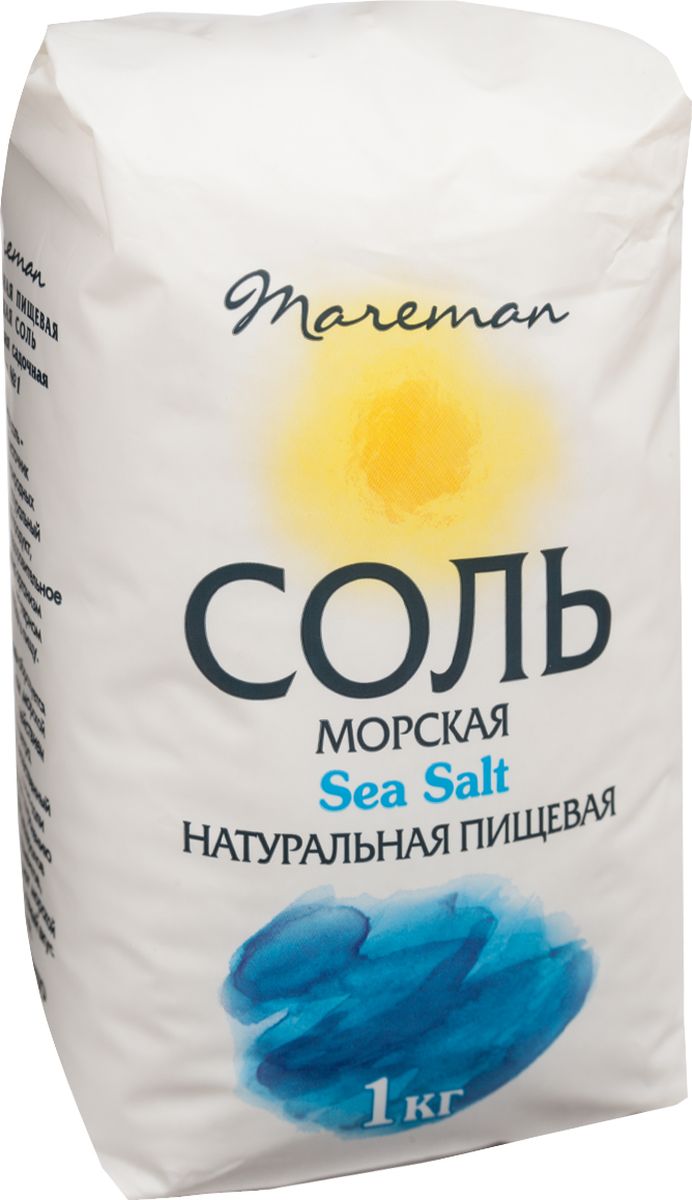 Характеристики Mareman морская соль средняя, 1 кг, подробное описание ...