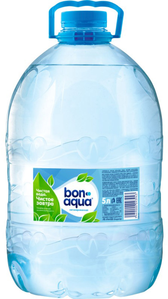 Характеристики BonAqua Вода чистая питьевая негазированная, 5 л ...