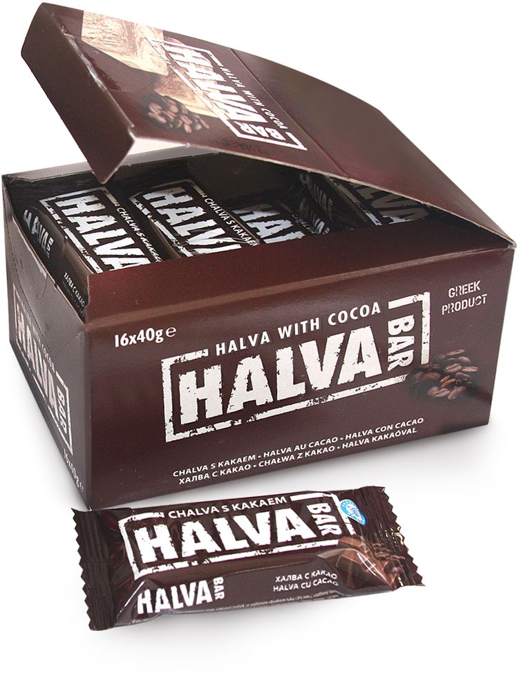 Halva Bar Haitoglou Bros Халва кунжутная батончик с какао, 40 г ...