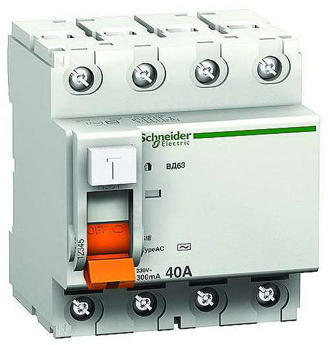 УЗО Schneider Electric "ВД63 Домовой", 4п 63А 30мА тип AC — купить в ...