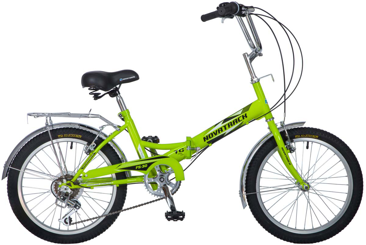 Велосипед NOVATRACK 20" складной, FS30, салатовый, 6 скор.POWER, тормоз ...