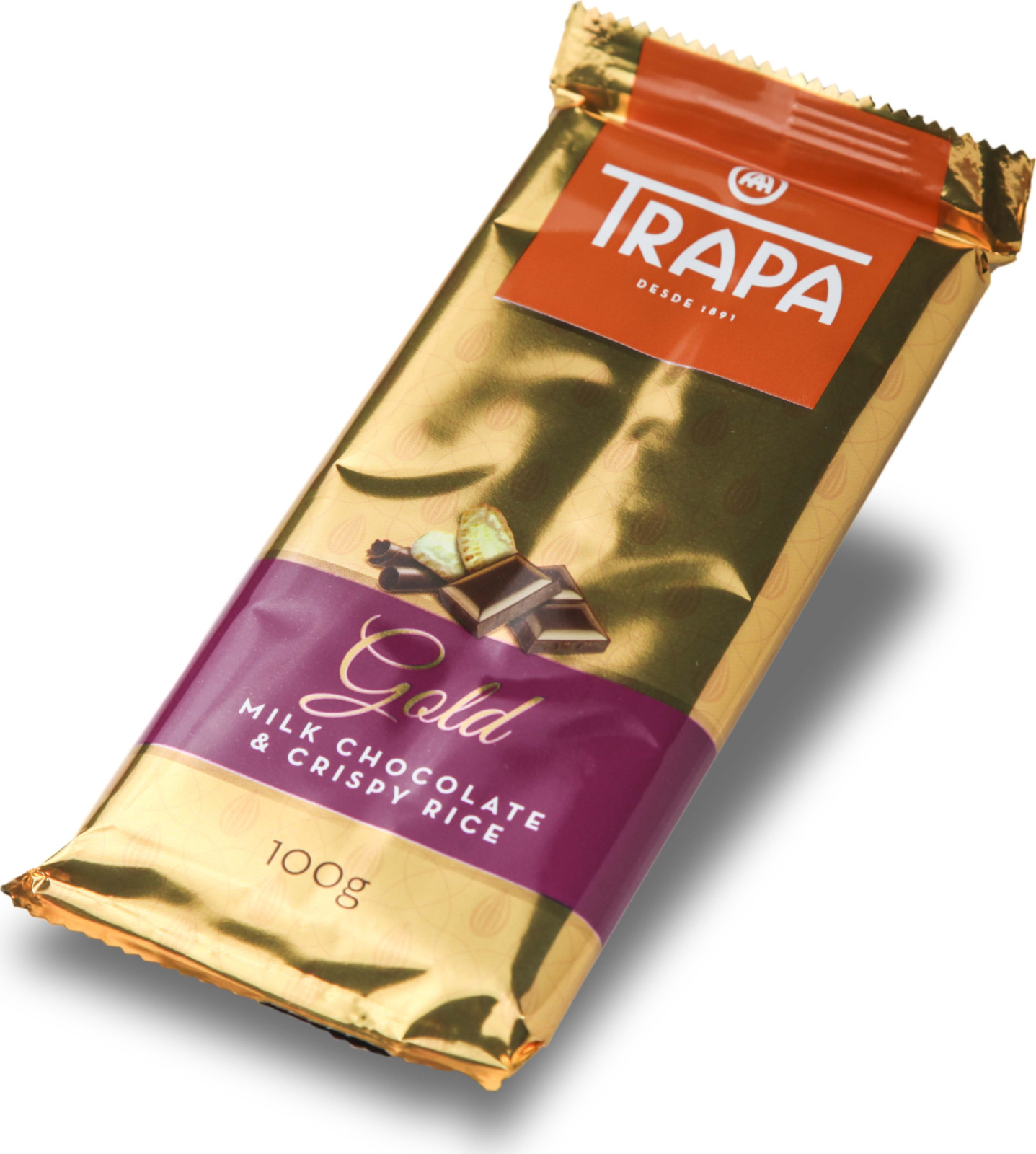 Молочный шоколад Trapa Gold Bar, с воздушным рисом, 100 г - купить с ...