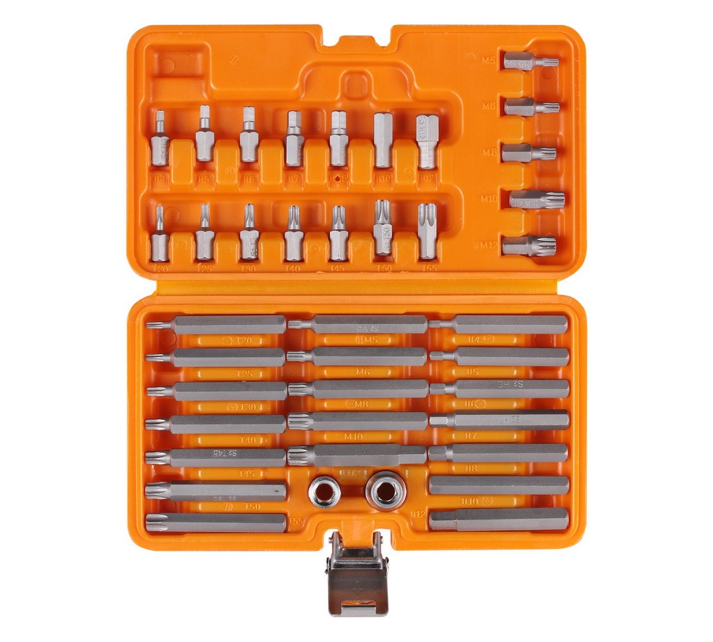 Набор бит вставок TORX, SPLINE, HEX 3/8" 30мм и 75мм с держателями бит ...