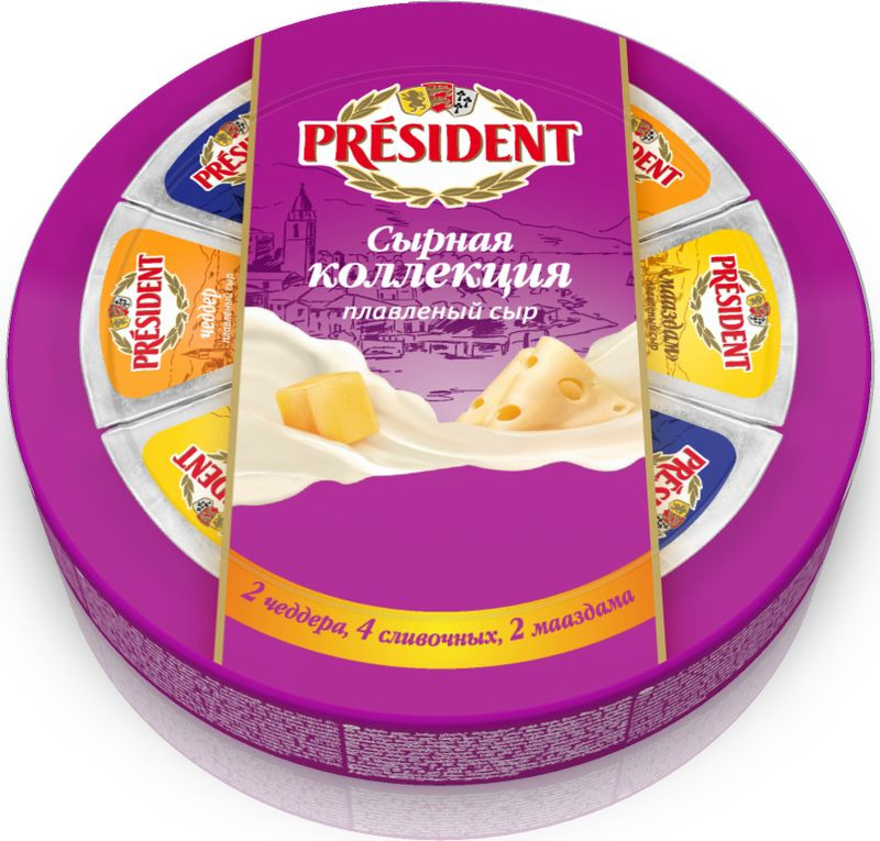 Характеристики Сыр плавленый President Сырная коллекция 45%: сливочный ...