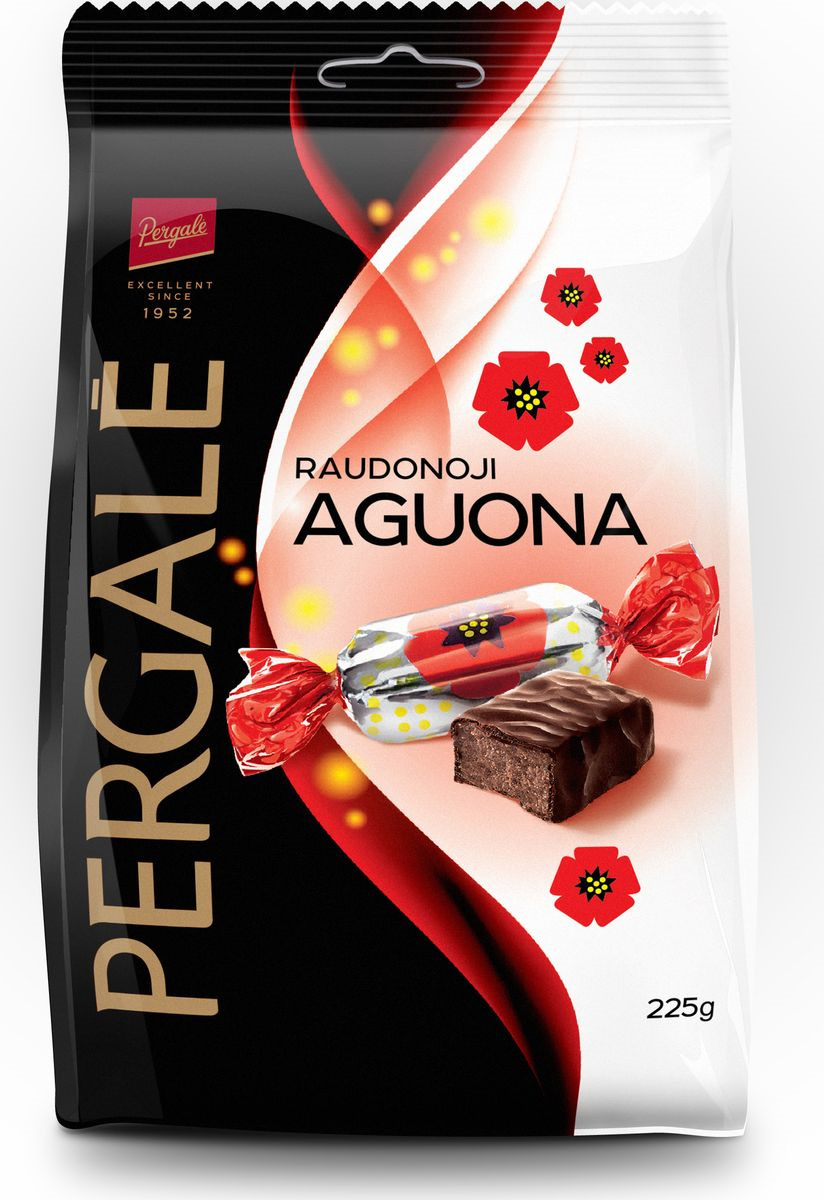 Конфеты Pergale Raudonoji Aguona, в темном шоколаде, 225 г - купить с ...