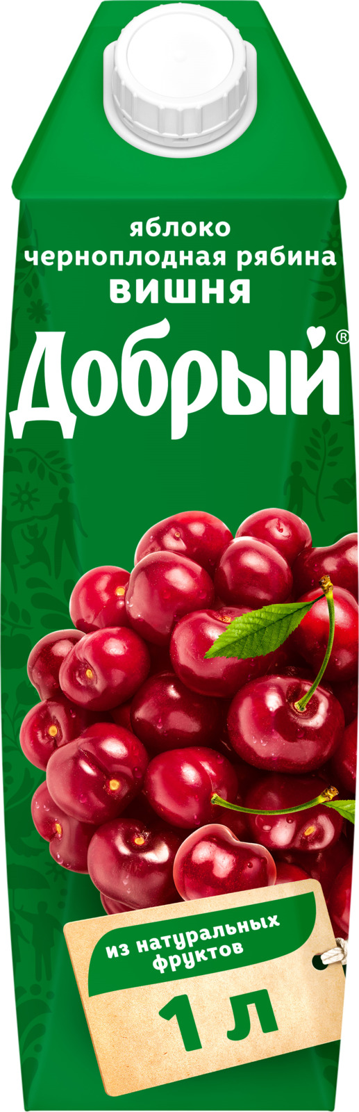 Нектар Добрый Яблоко, Черноплодная рябина, Вишня, 1 л - купить с ...
