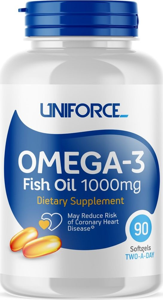 Omega 3 Uniforce Omega-3 Fish Oil 1000 мг, 90 капсул — купить в ...