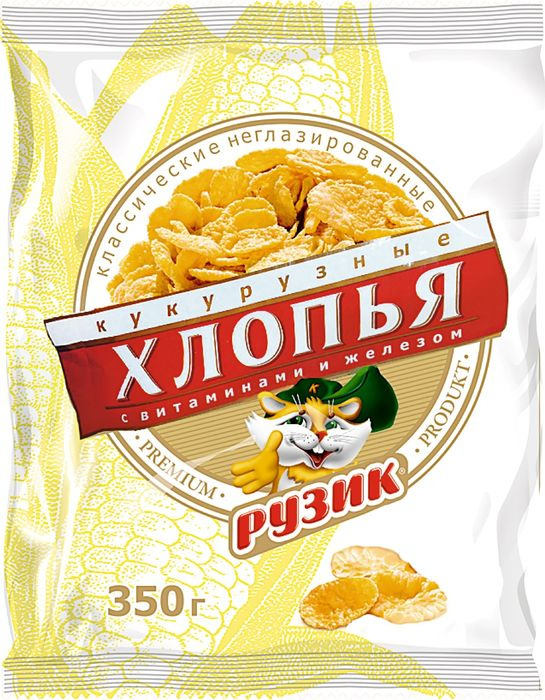 Кукурузные хлопья Рузик, неглазированные, 350 г - купить с доставкой по ...