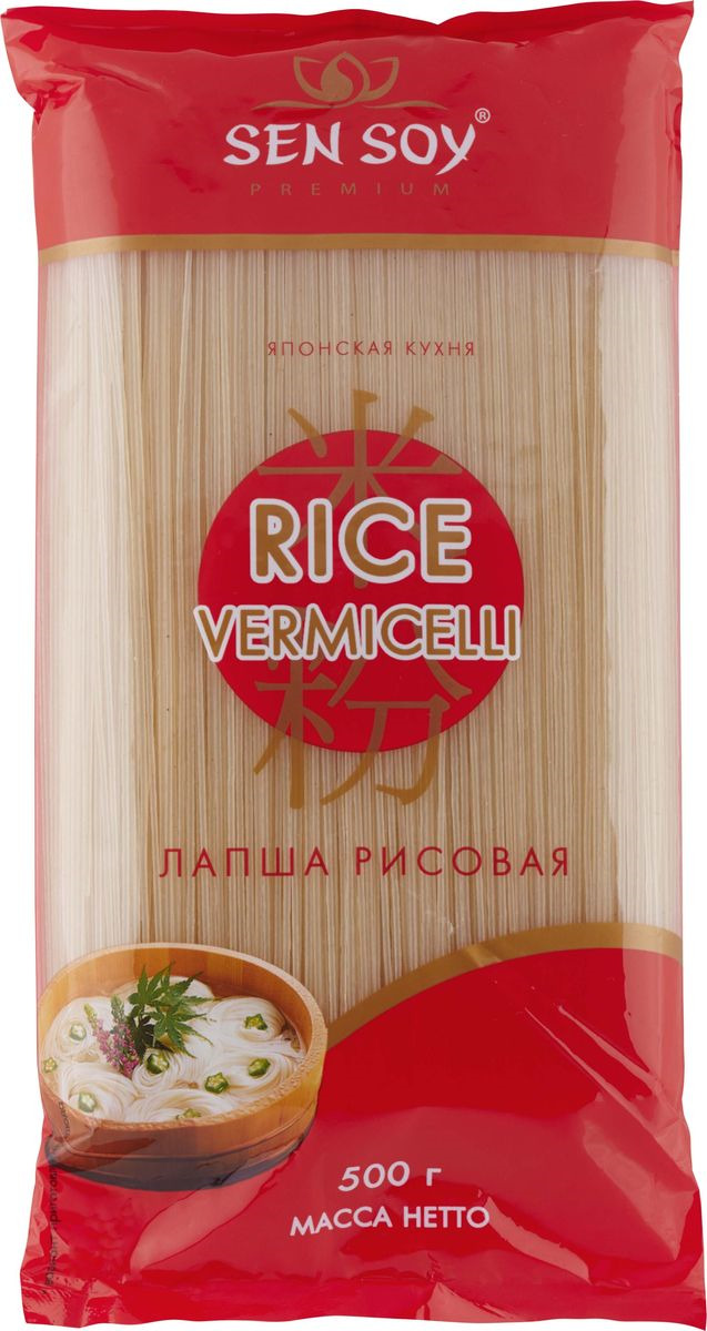 Характеристики Лапша рисовая Sen Soy Rice Vermicelli, 500 г, подробное ...