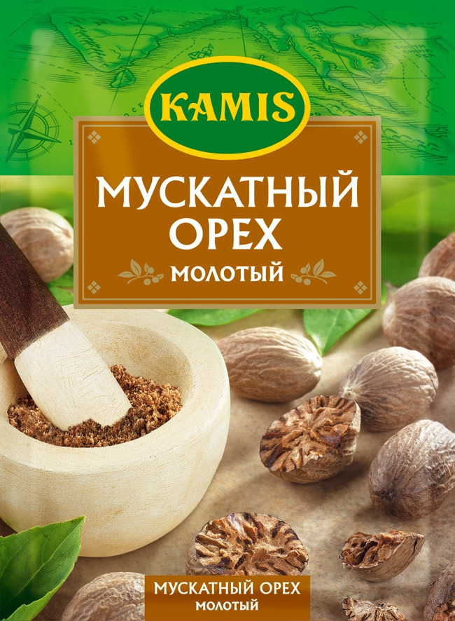 Моно приправа Kamis "Мускатный орех", молотый, 15 г — купить в интернет ...