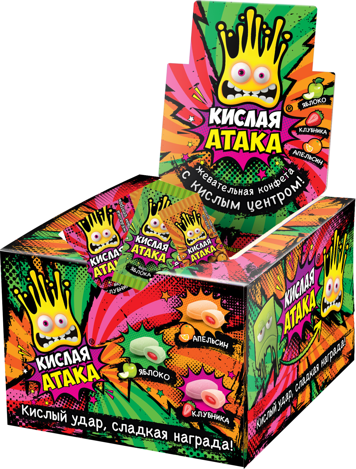 Характеристики Конфеты жевательные Сладкая Сказка "Кислая атака", 270 г ...