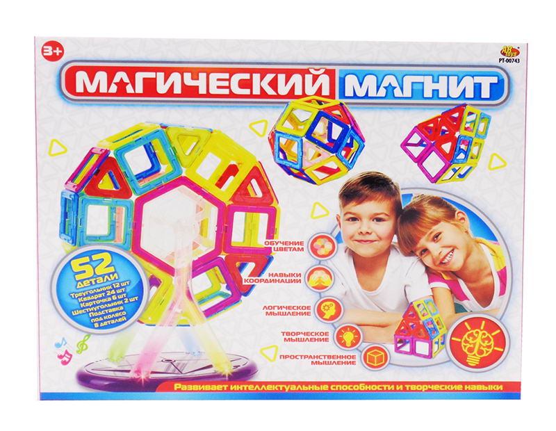 Магнитный конструктор Abtoys Магический магнит, PT-00743, мультиколор ...