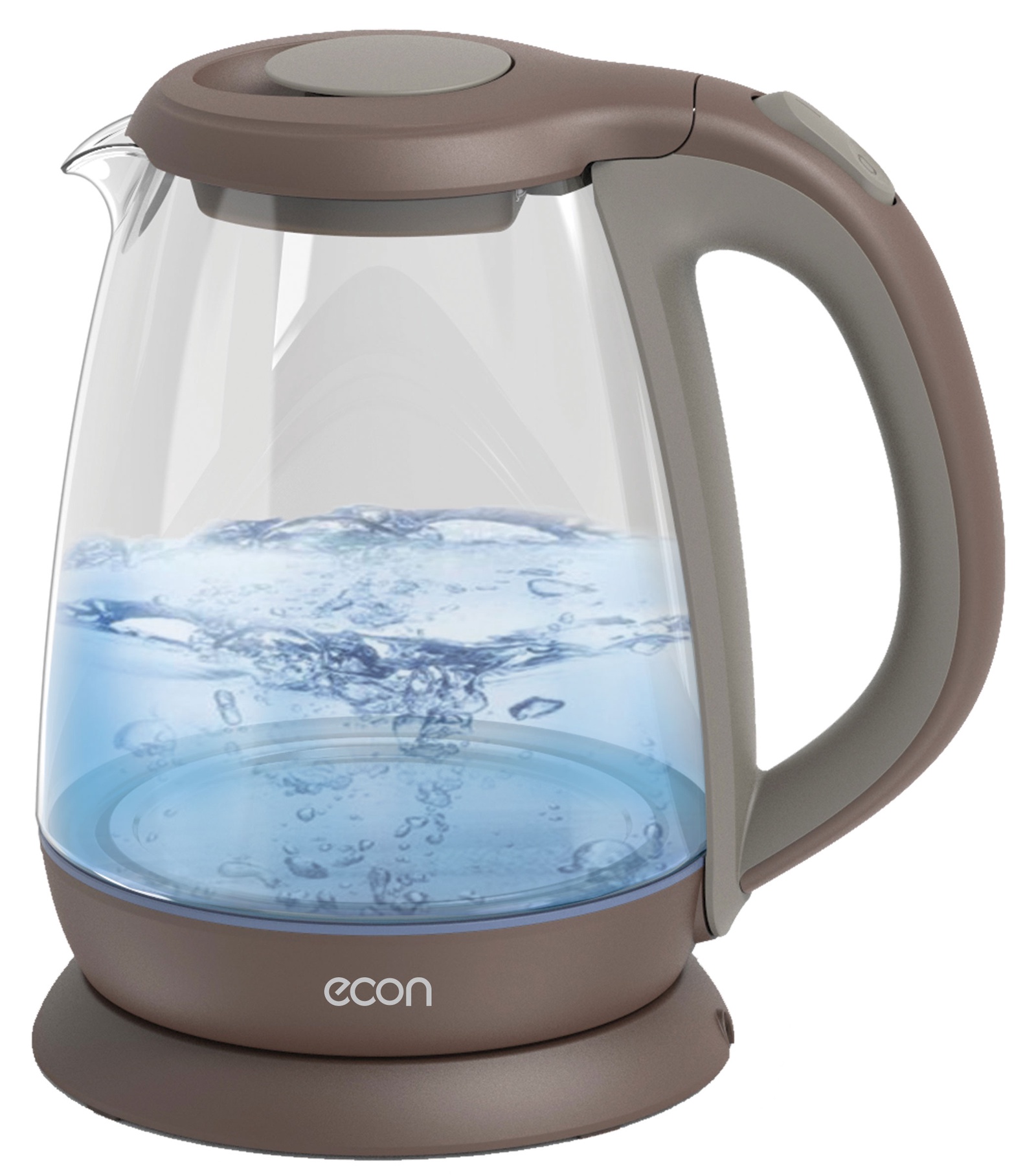 Купить электрический чайник ECON, Пластик/стекло, коричневый по низкой ...