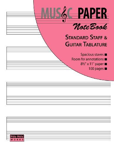 Книга "MUSIC PAPER NoteBook - Standard Staff & Guitar Tablature ...