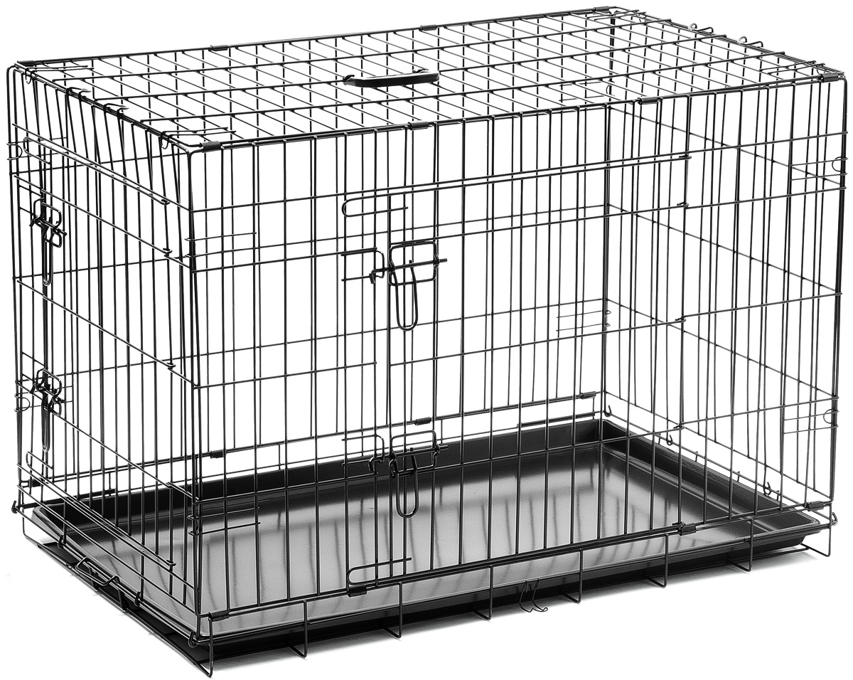 Клетка для собак "V.I.Pet", с поддоном, двухдверная, 90 х 58 х 65 см ...