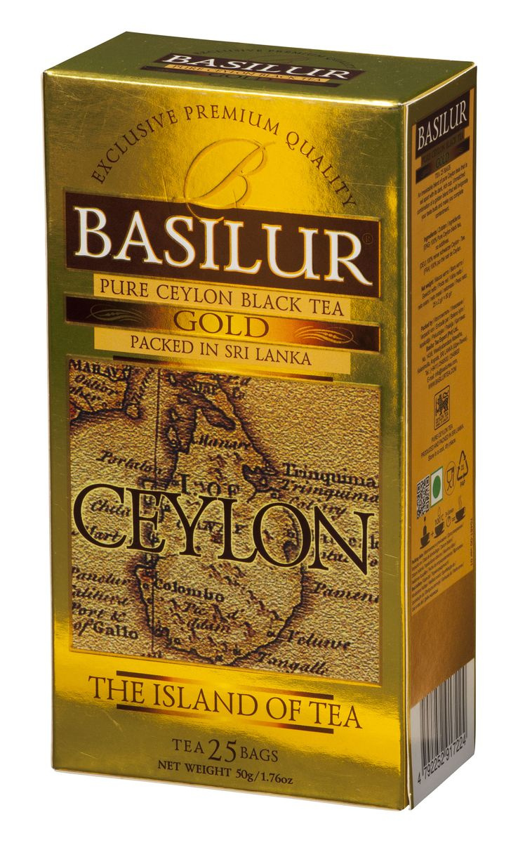 Basilur Gold черный чай в пакетиках, 25 шт — купить в интернет-магазине ...