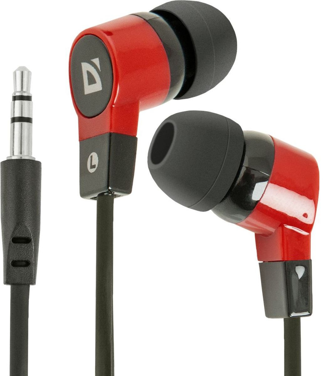 Наушники Defender Basic 619, черный, красный купить по низкой цене ...