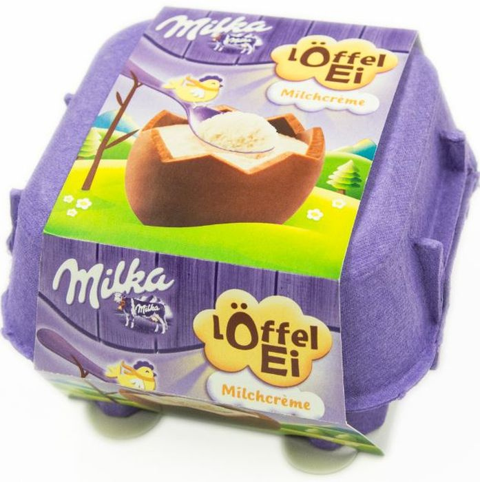 Milka фигурный шоколад молочный в форме яйца с кремовой начинкой, 136 г ...