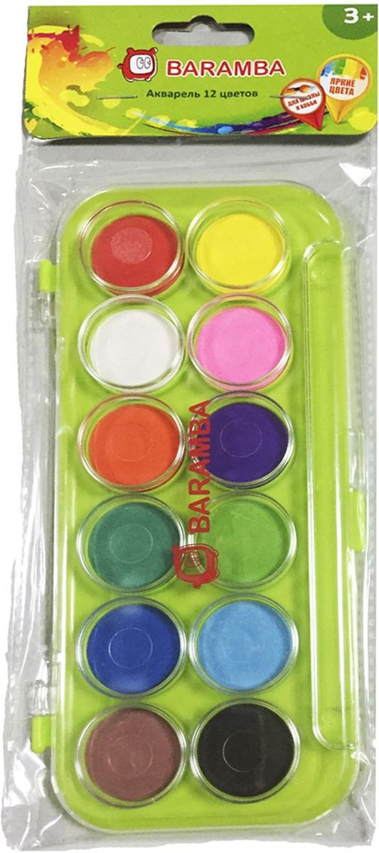 Baramba Акварель сухая 12 цветов — купить в интернет-магазине OZON с ...