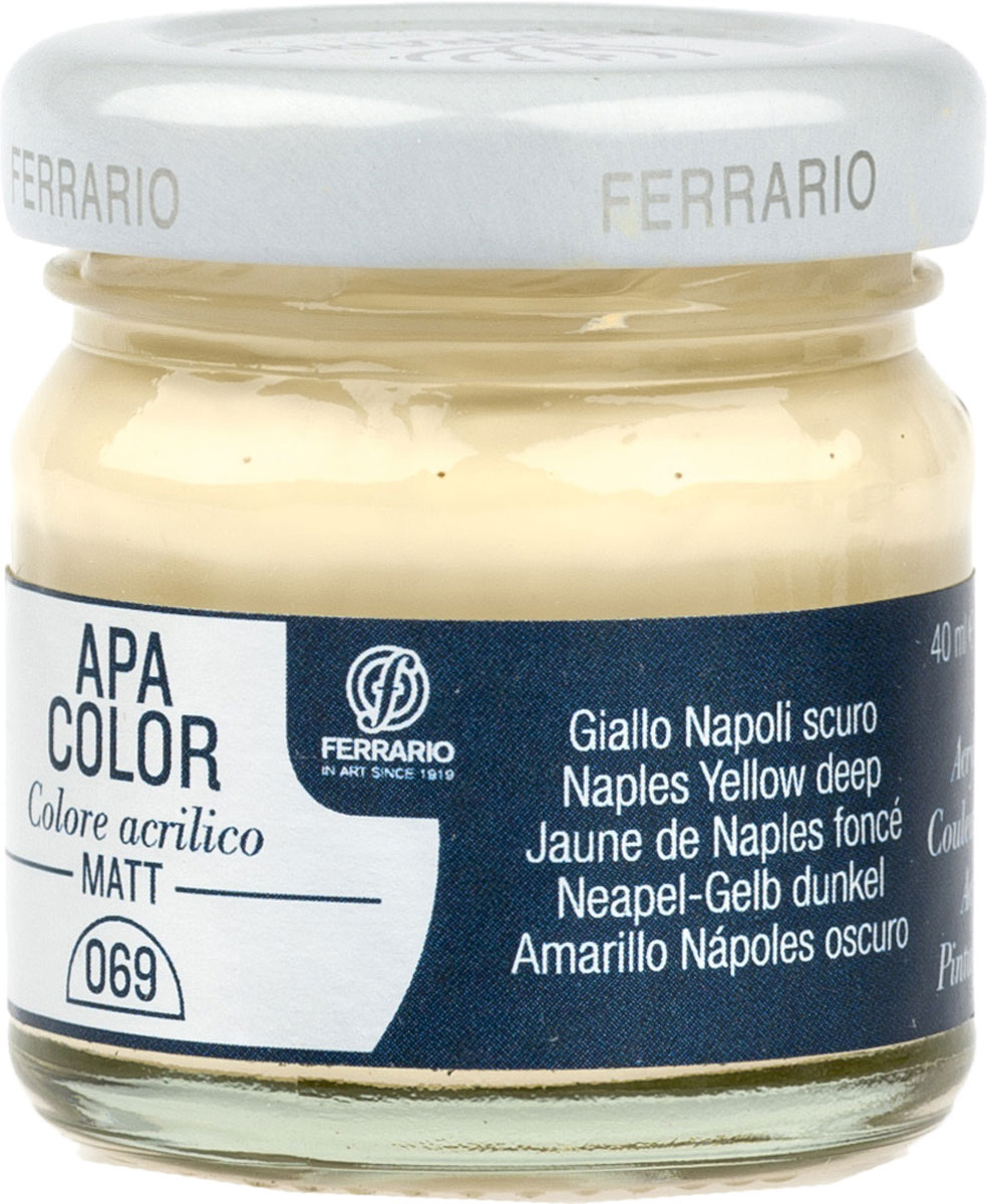 Ferrario Краска акриловая Apa Color цвет неаполитанская желтая темная ...