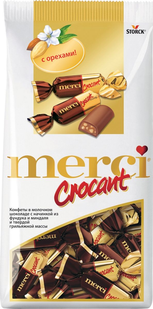 Merci Crocant Конфеты, 125 г — купить в интернет-магазине OZON с ...