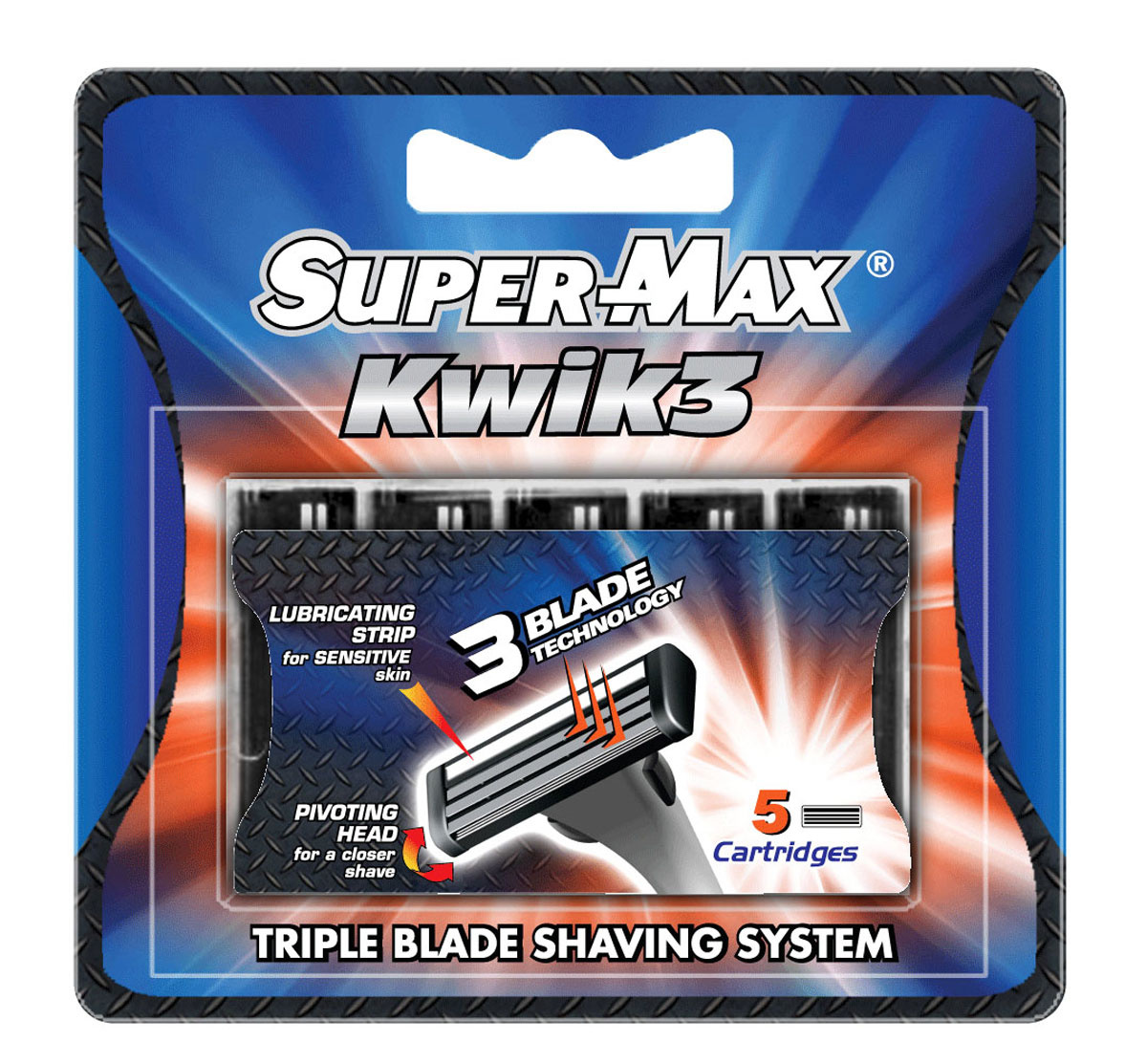Super-Max Kwik 3 Сменые картриджи с тройным лезвием, 5 шт — купить в ...