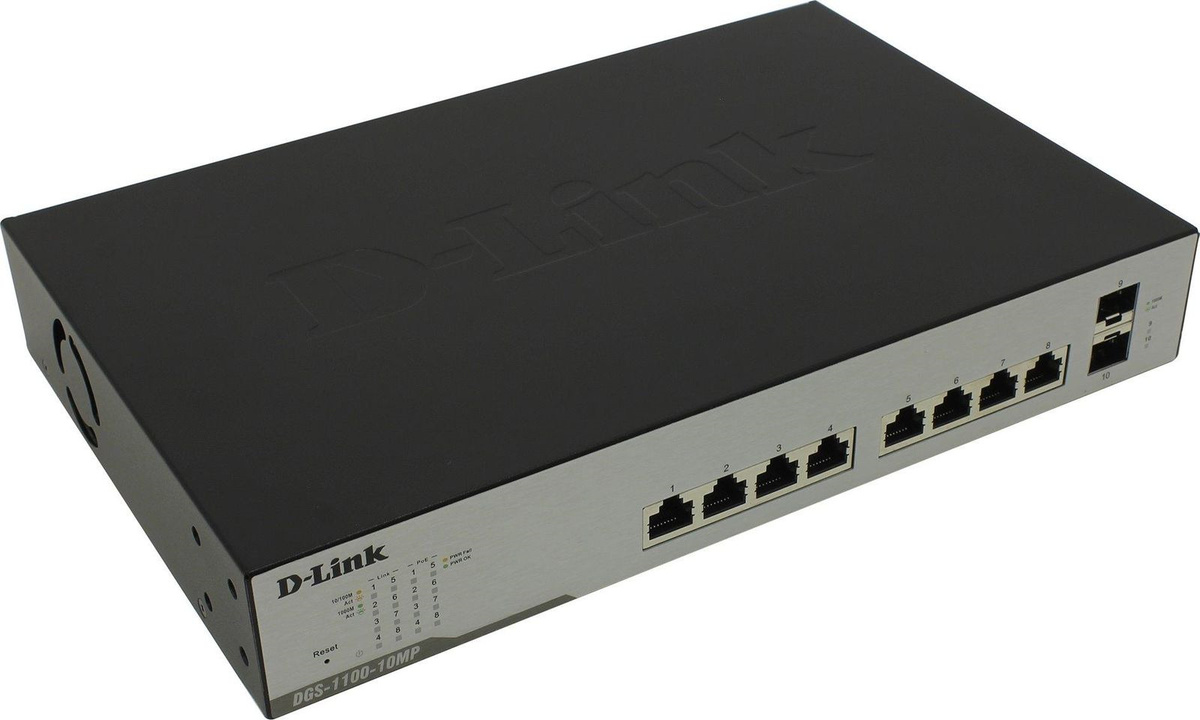 Коммутатор D-Link DGS-1100-10MP 8G 8PoE управляемый — купить в интернет ...