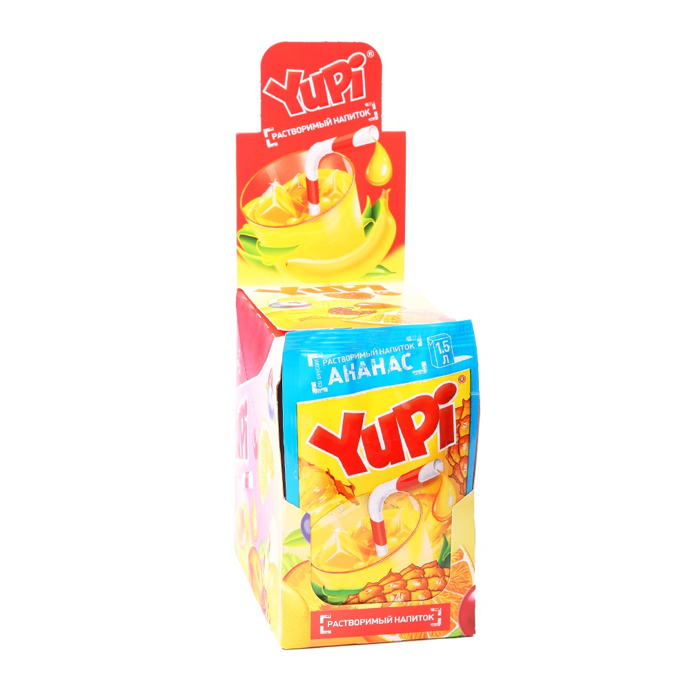 "YUPI" напиток растворимый Ананас 24 шт — купить в интернет-магазине OZON с быстрой доставкой