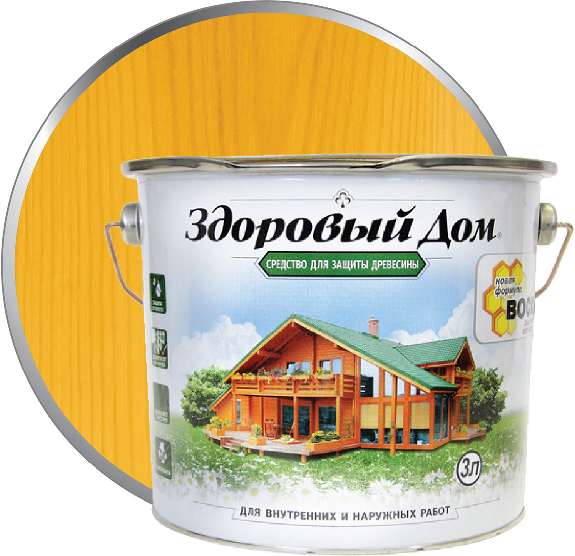 Пропитка для защиты древесины Здоровый Дом, орегон, 3 л - купить по ...
