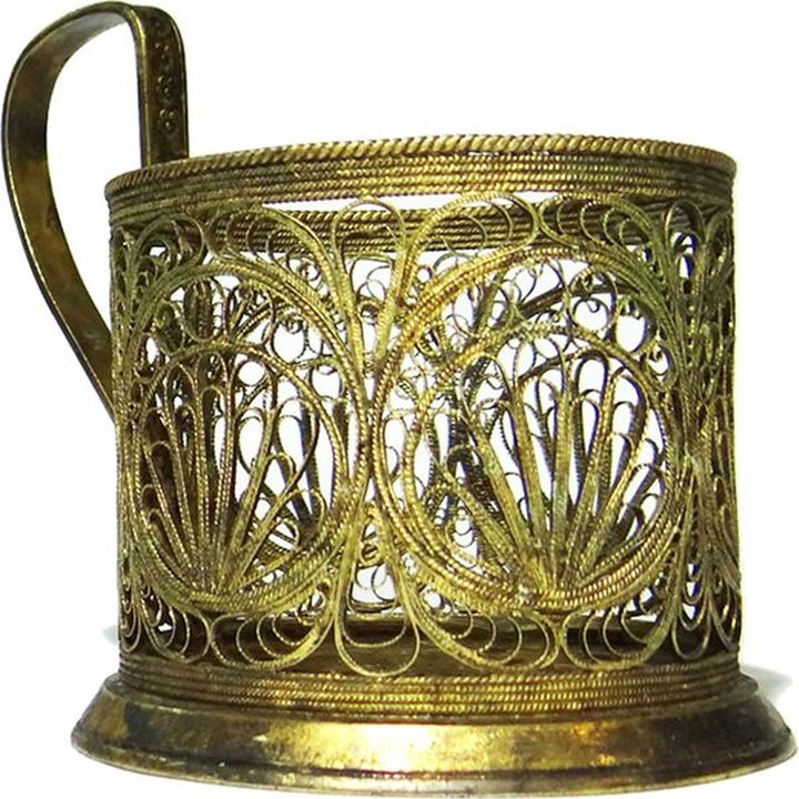 Подстаканник, скань. Мельхиор. СССР. 60-70 гг. — купить в интернет ...