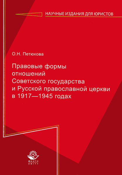 Правовые формы отношений Советского государства и Русской Православной Церкви в 1917-1945 годах ...