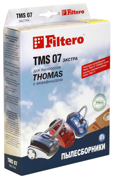 Пылесборники Filtero TMS 07 Экстра, для Thomas, синтетические, 3 шт - купить с доставкой по ...