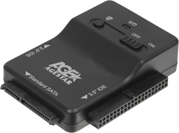 Адаптер-переходник для HDD AgeStar 3FBCP1 IDE SATA пластик черный 2.5 ...