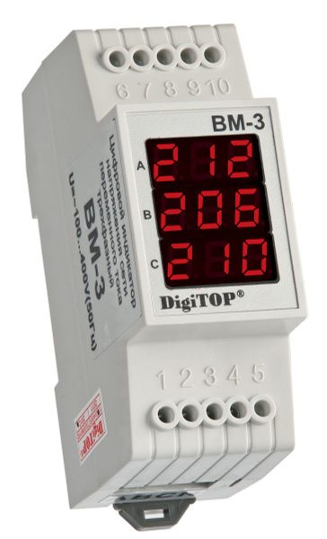 Вольтметр DigiTOP ВМ-3 red - купить по выгодной цене в интернет-магазине OZON (137703844)