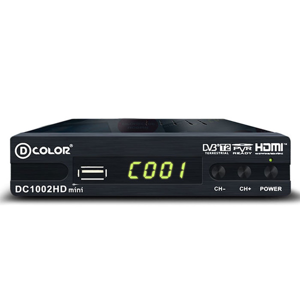ТВ-ресивер D-COLOR D-Color DC1002HD Mini цифровой ТВ-тюнер, черный ...