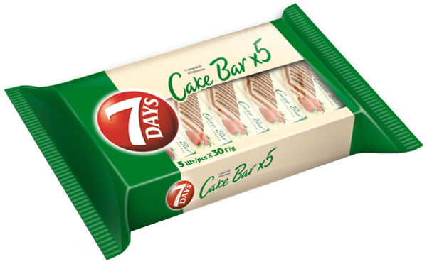 Пирожное бисквитное 7DAYS Cake Bar с начинкой "клубника" и с кремом со ...