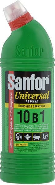 Средство для чистки и дезинфекции Sanfor "Universal", 10 в 1, лимонная ...