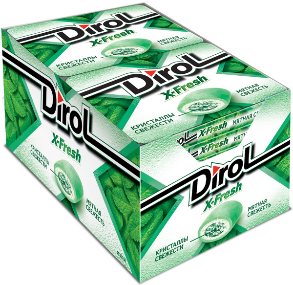 Dirol X-Fresh Жевательная резинка "Мятная Свежесть" без сахара, 12 ...