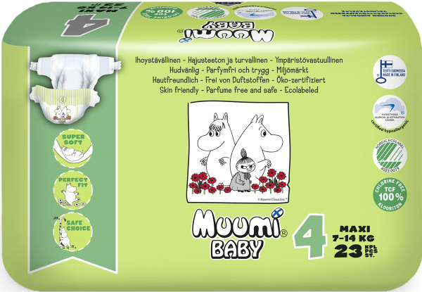 Muumi Baby Подгузники, размер Maxi, от 7 кг. до 14 кг., 23 шт. - купить ...