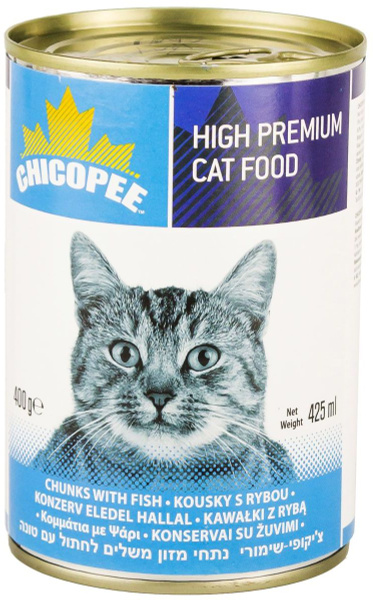 Консервы Chicopee "Cat Chunks with Fish", для кошек, с кусочками рыбы в ...