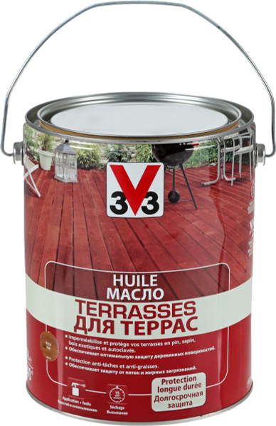 Масло для террас "V33", цвет: тиковое дерево, 5 л - купить с доставкой ...