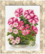Набор для вышивания крестом "Петунии и примулы", 20 х 26 см - купить с ...
