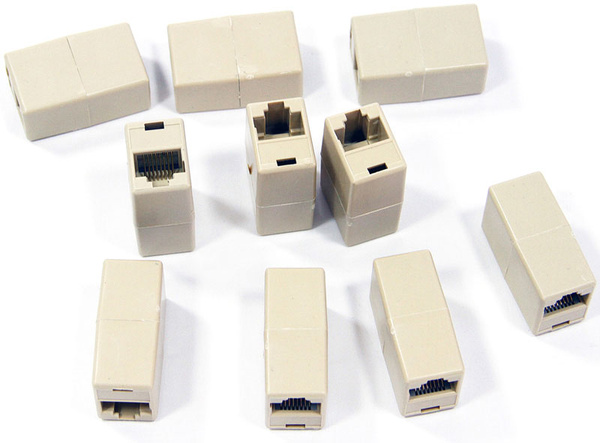 Модуль VCOM RJ-45 - RJ-45 проходной, категория 5e, 10 штук в упаковке ...