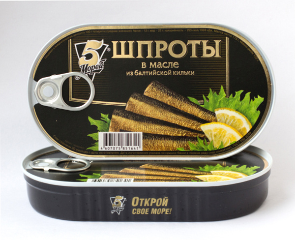 Шпроты 5 Морей в масле, 175 г - купить с доставкой по выгодным ценам в ...