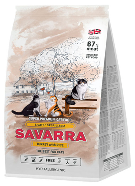 Корм сухой "Savarra" для взрослых кошек с избыточным весом и ...