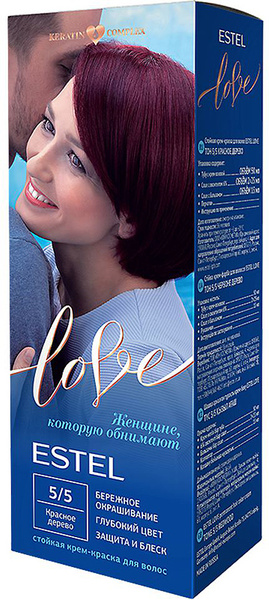 Стойкая крем-краска для волос Estel Love тон 5/5 Красное дерево EL5/5 - купить с доставкой по ...