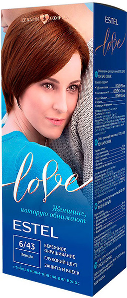 Estel Стойкая крем-краска для волос Love тон 6/43 Коньяк EL6/43 ...