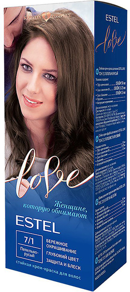 ESTEL Стойкая крем-краска для волос Love тон 7/1 Пепельно-русый - купить с доставкой по выгодным ...