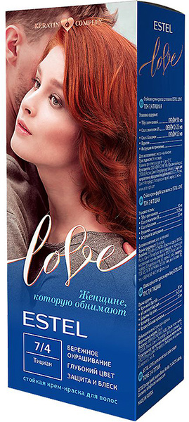 Стойкая крем-краска для волос Estel Love тон 7/4 Тициан EL7/4 - купить с доставкой по выгодным ...