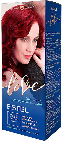 ESTEL LOVE Стойкая крем-краска для волос тон 7/54 Пламя - купить с ...